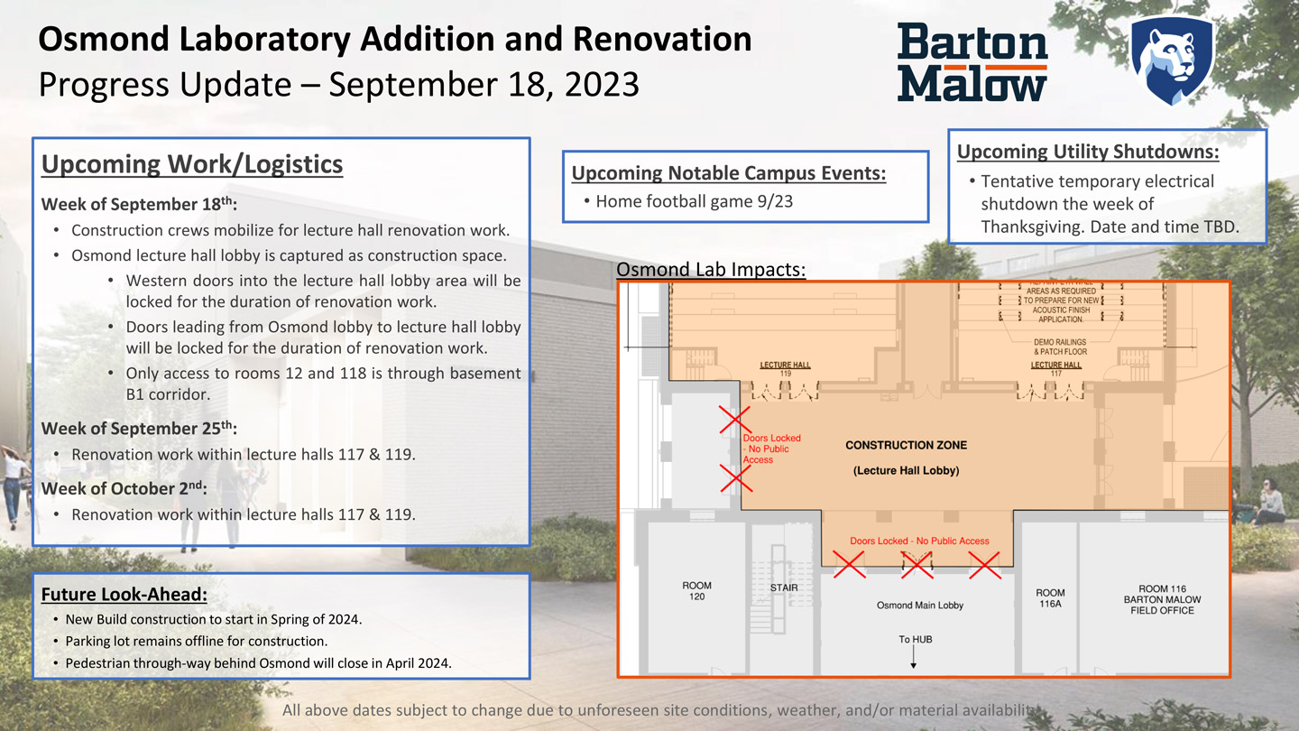 Physics Building and Osmond Laboratory Renovations | Eberly College of ...