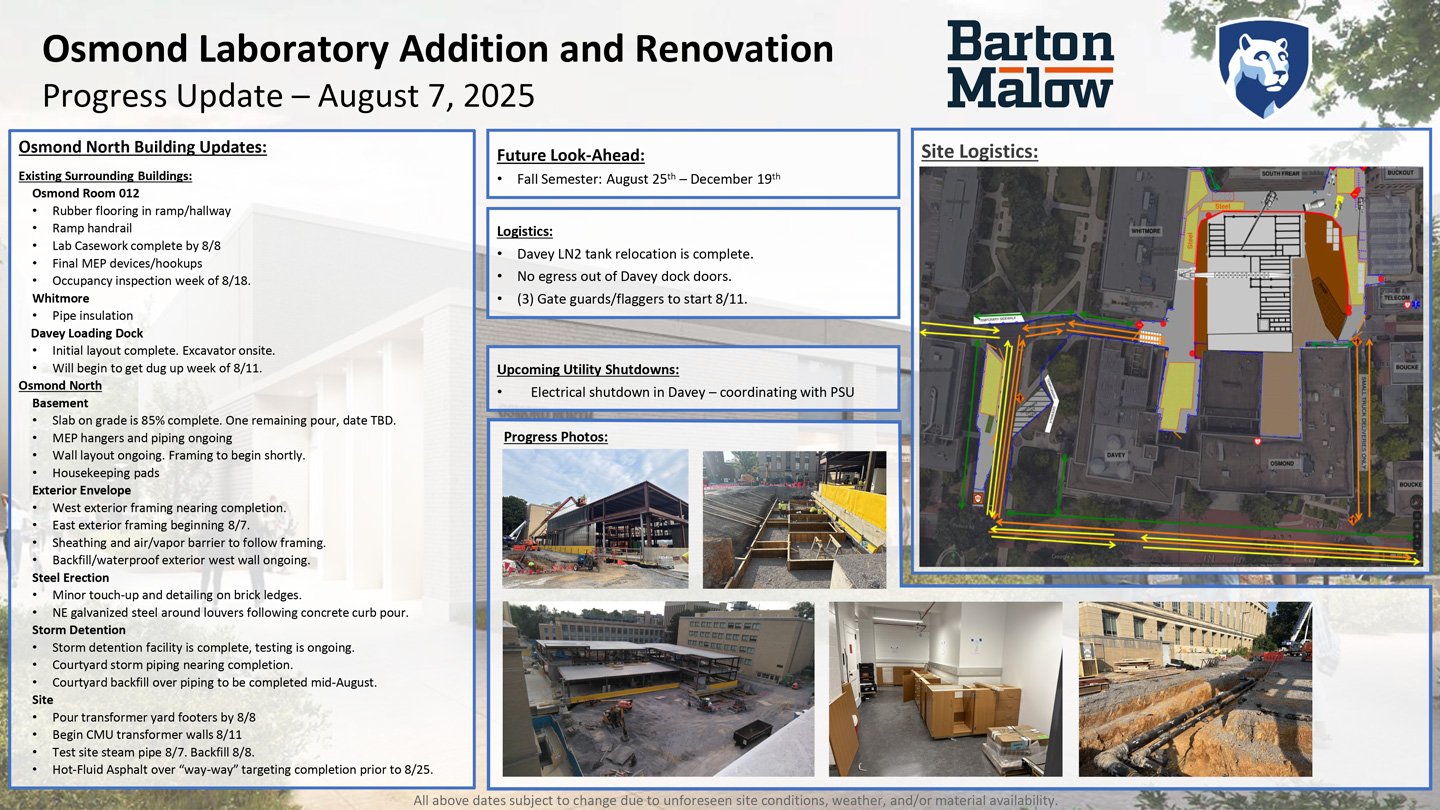 Physics Building and Osmond Laboratory Renovations | Eberly College of ...