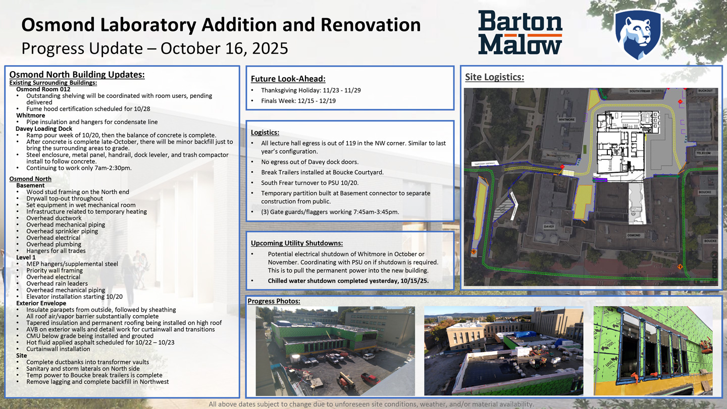 Physics Building and Osmond Laboratory Renovations | Eberly College of ...